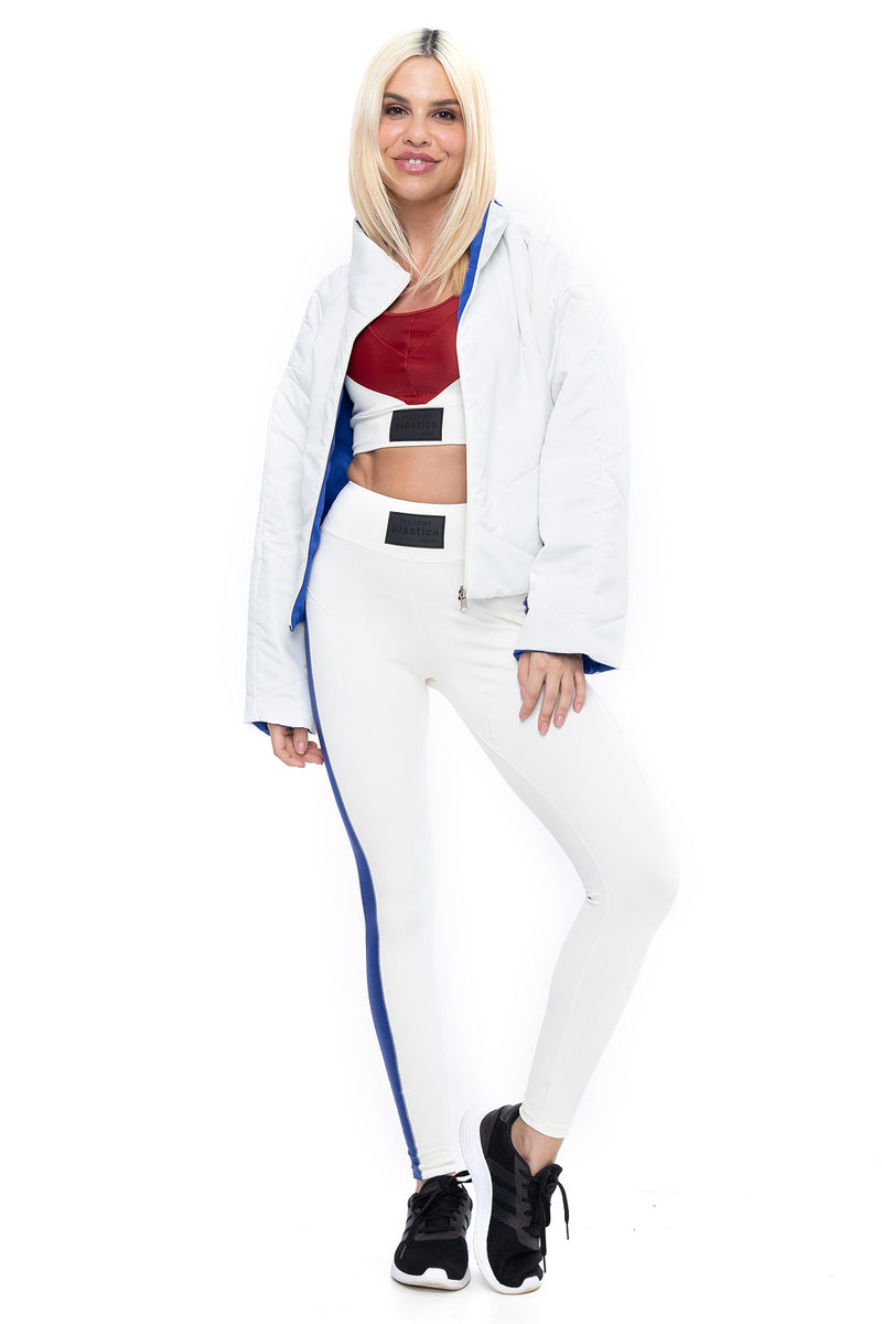 Oversized Boxer Jacket - Off White and Cobalt Blue – ME Fashion Fitness